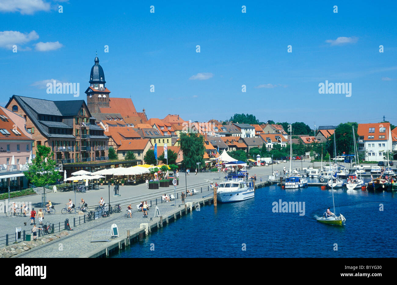 harbour in Waren, Mecklenburg Lake Area, Germany Stock Photo - Alamy