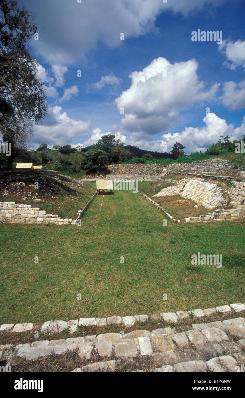 The ballcourt at the Mayan ruins of Chinkultic near Comitan, Chiapas ...