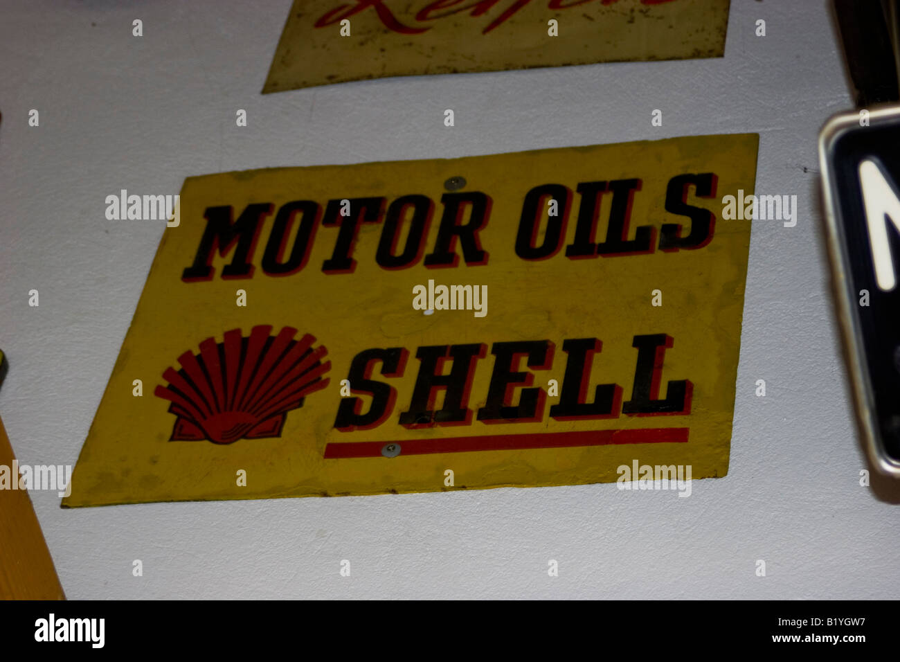 Perbersdorf Motor Oil Shell Dealer announcement or sign Stock Photo - Alamy