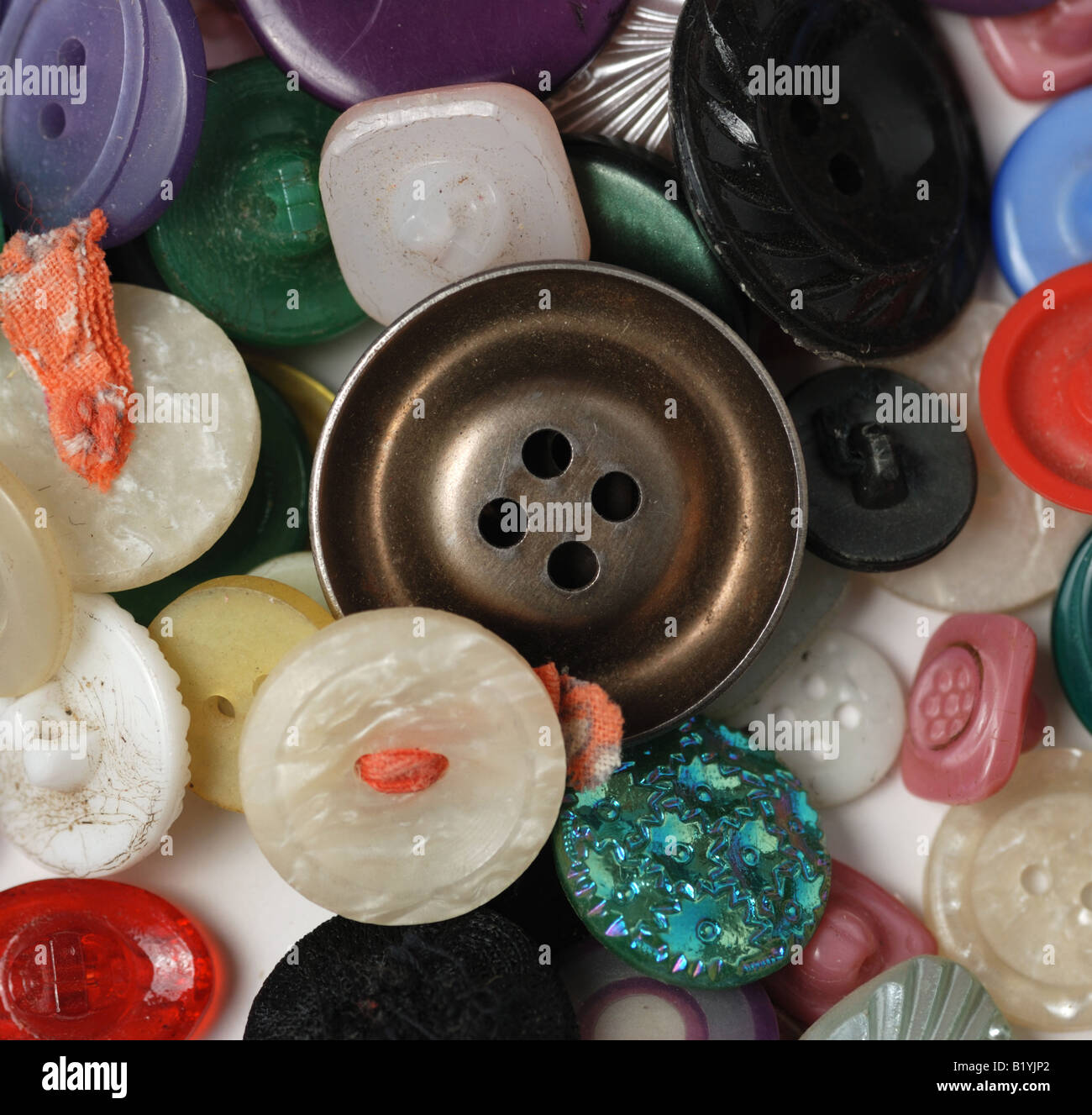 Buttons A set of color buttons for clothes from a various material ...