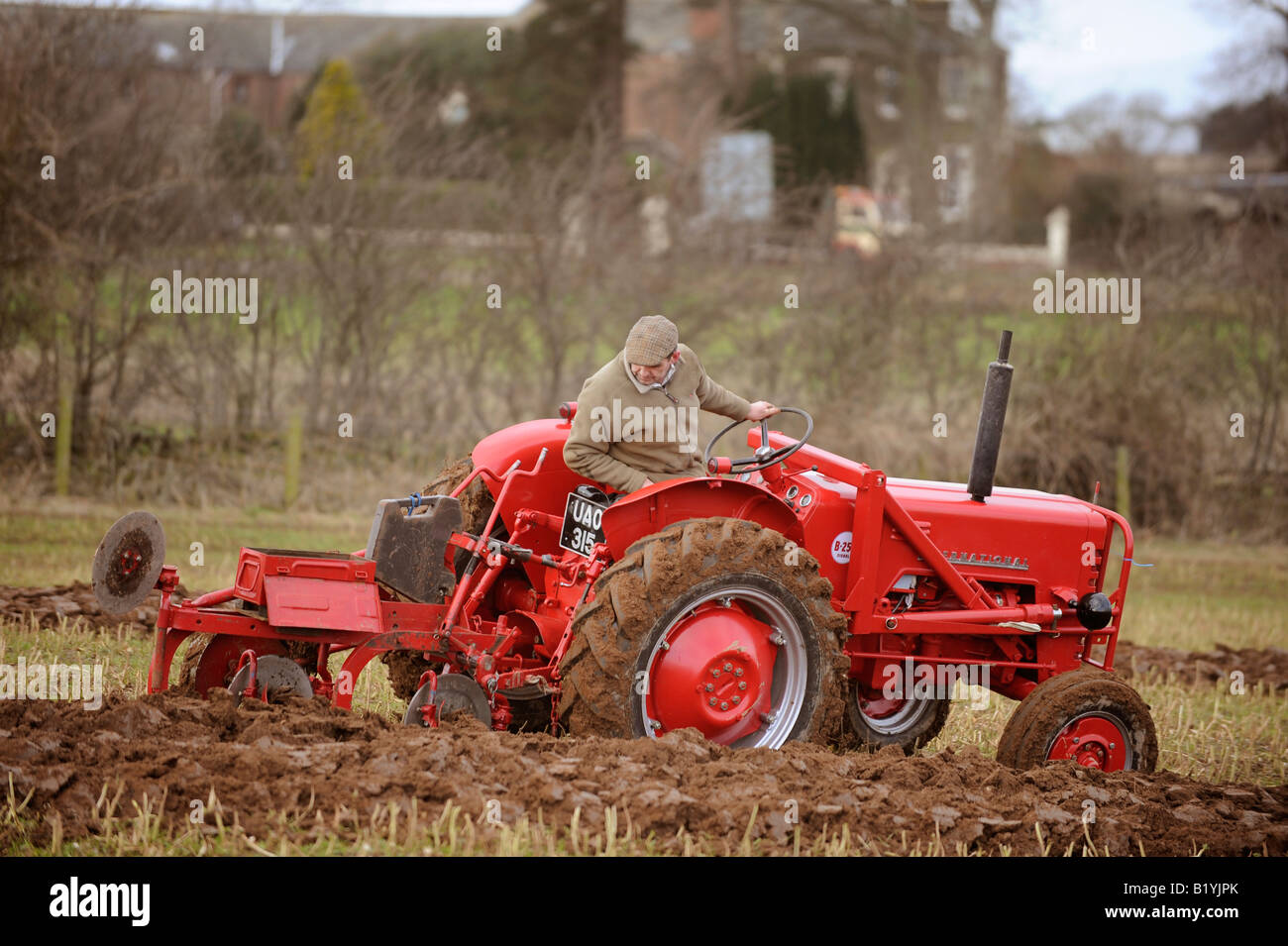 Vintage tractor ploughing match Stock Photo - Alamy