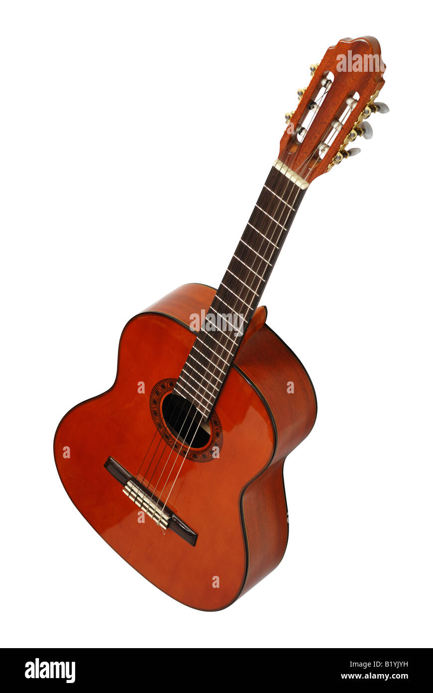 Guitar An acoustic six string guitar isolated by a plot a background ...