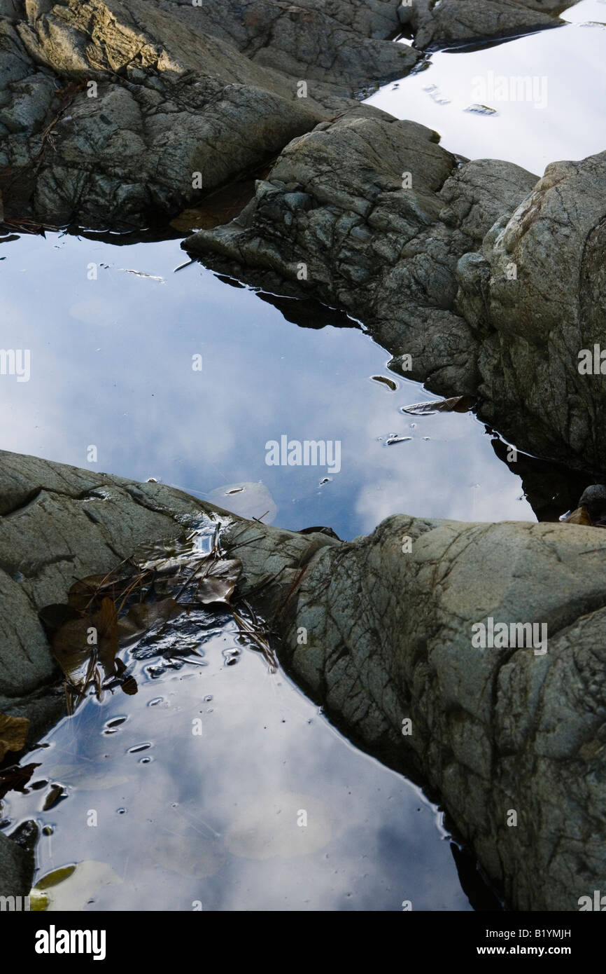 Puddles in rocks Stock Photo - Alamy