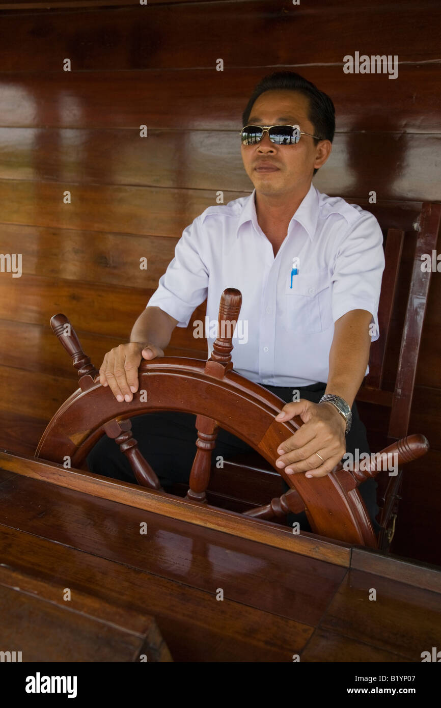 Mekong River Boat Captain Stock Photo - Alamy