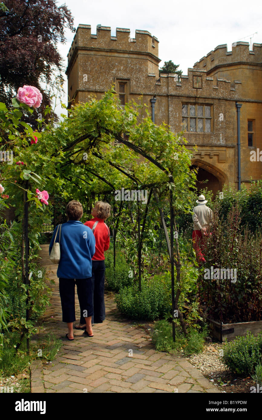 Visitors in The Victorian Vegetable Garden at Sudeley Castle Winchcombe ...