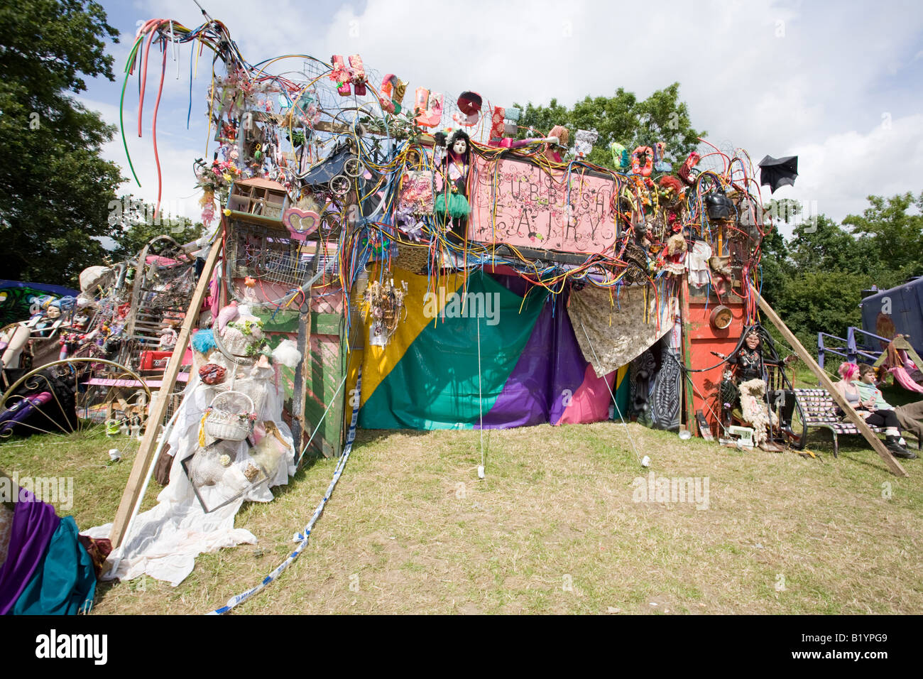 Rubbish fairy stage in Trash city Glastonbury Festival 2008 Stock Photo ...