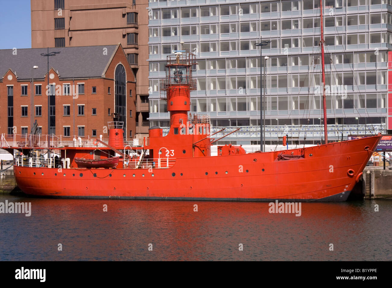 The Planet Bar Light Vessel berthed at Canning Dock, Liverpool Stock ...