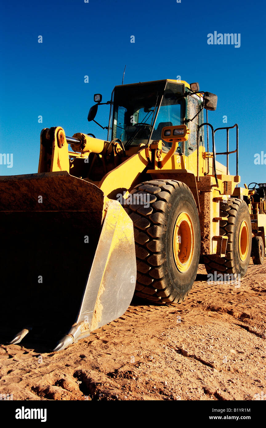 Heavy construction equipment on a residential construction site in ...