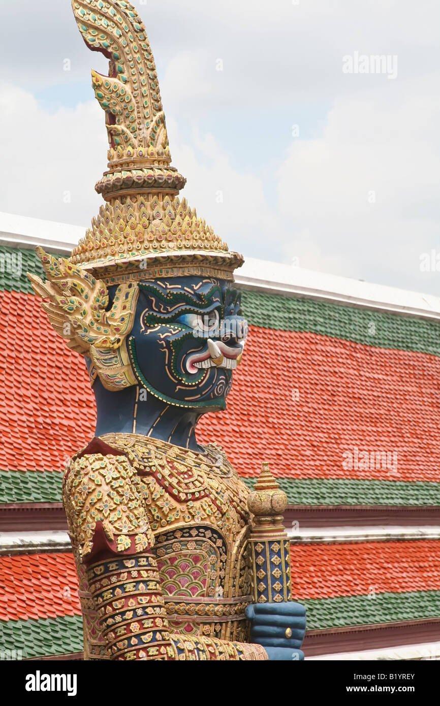 Guardian statues in Emerald buddha temple in Bangkok thailand Stock ...