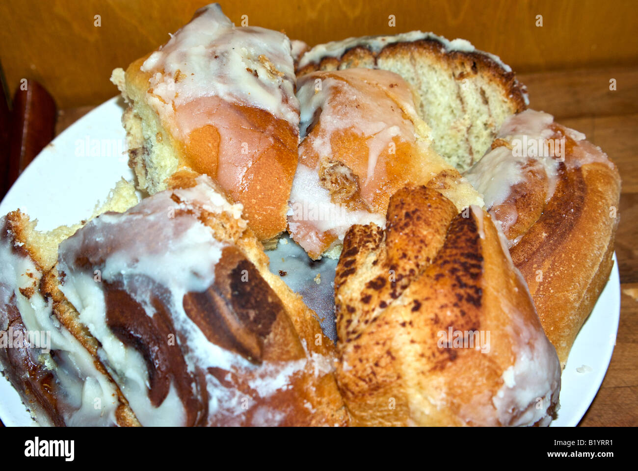 Iced icing bun bread hi-res stock photography and images - Alamy