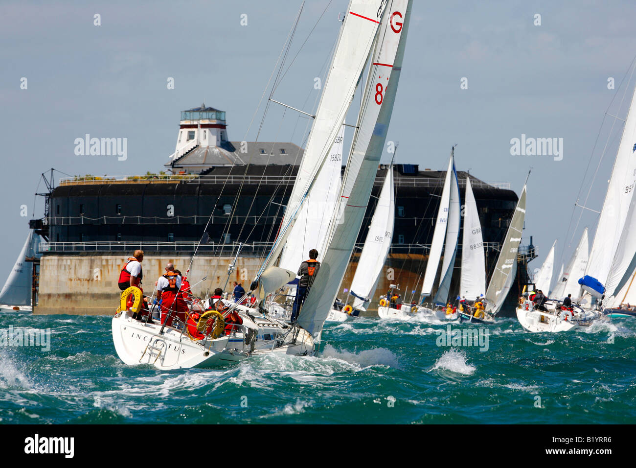 Round the Island Race Cowes Isle of Wight England UK Stock Photo - Alamy