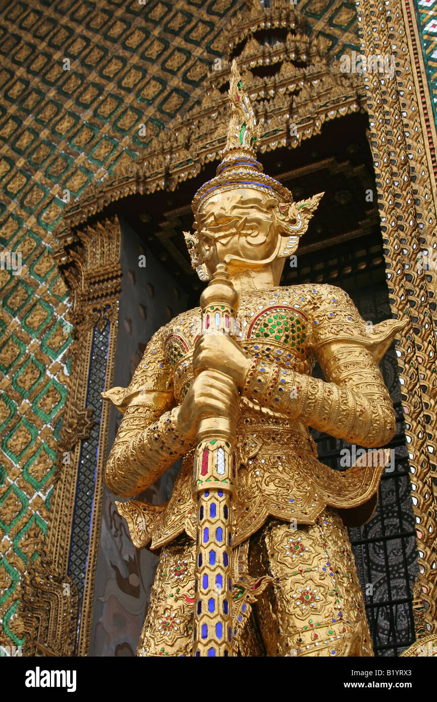 Guardian statues in Emerald buddha temple in Bangkok thailand Stock ...