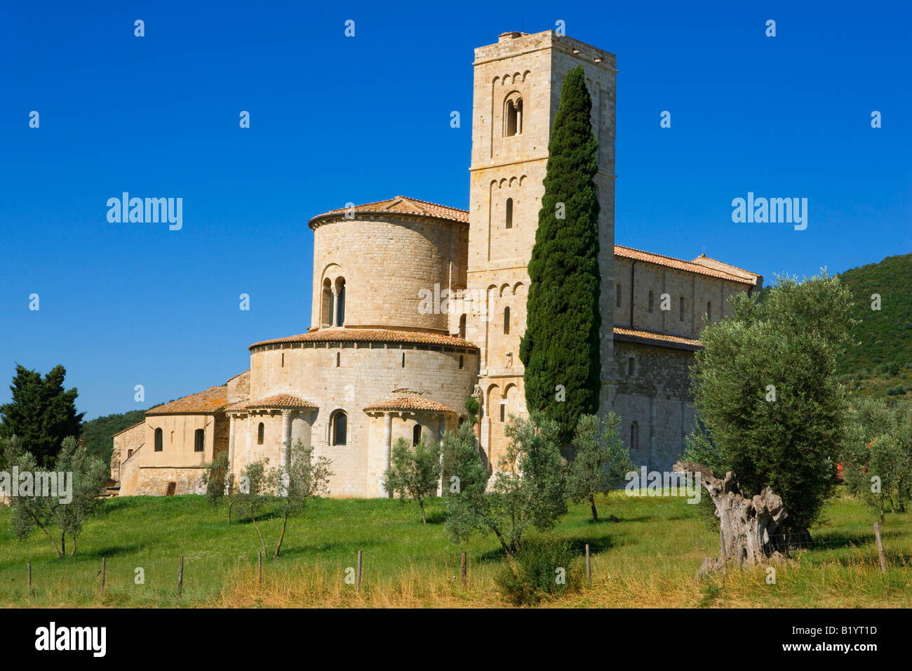 San antimo abbey in Tuscany Stock Photo - Alamy
