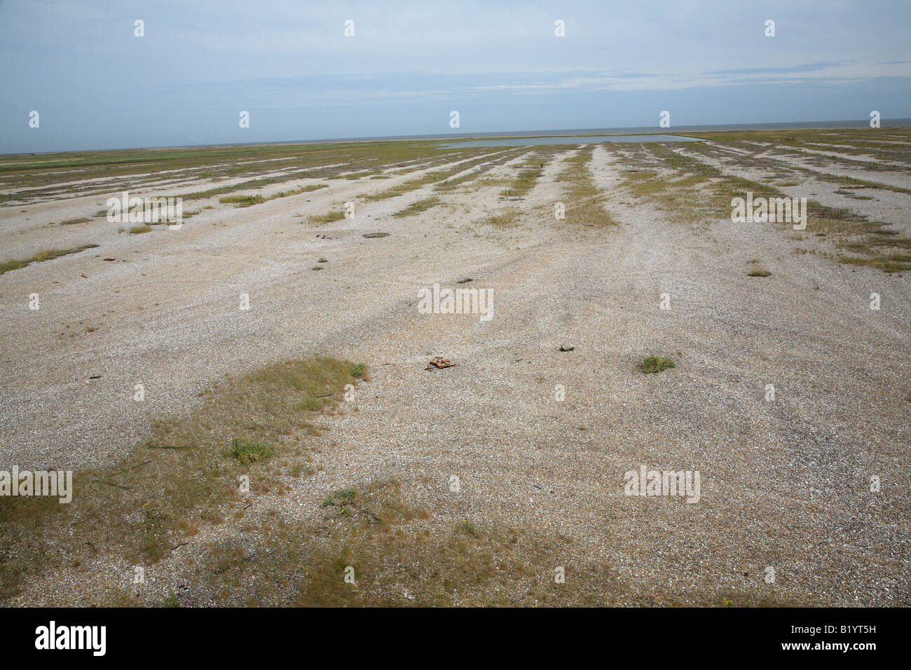 Shingle ridges on Orford Ness spit area formerly used for weapons ...