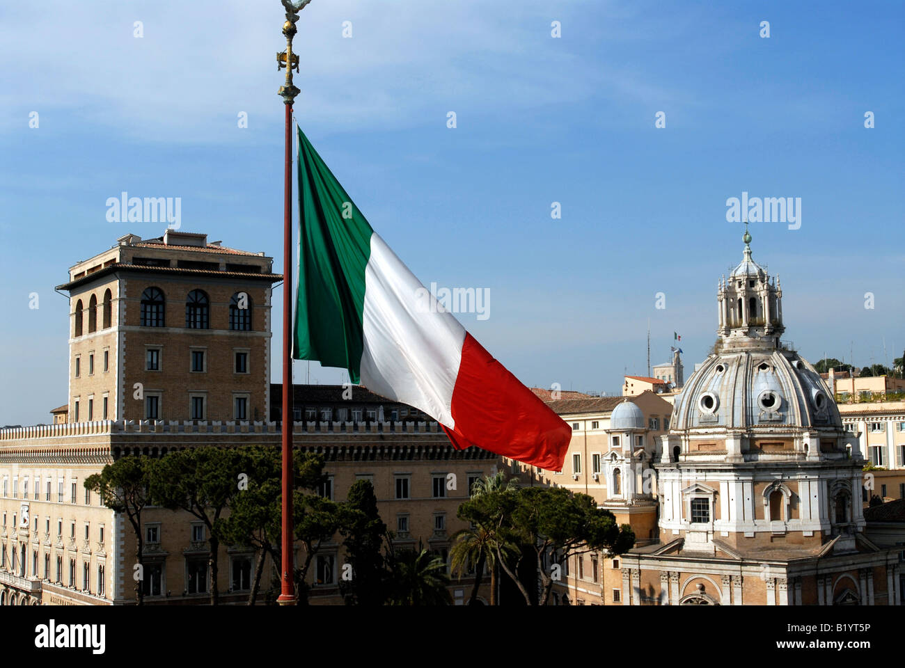 Italian flag, Roma, Italy Stock Photo - Alamy