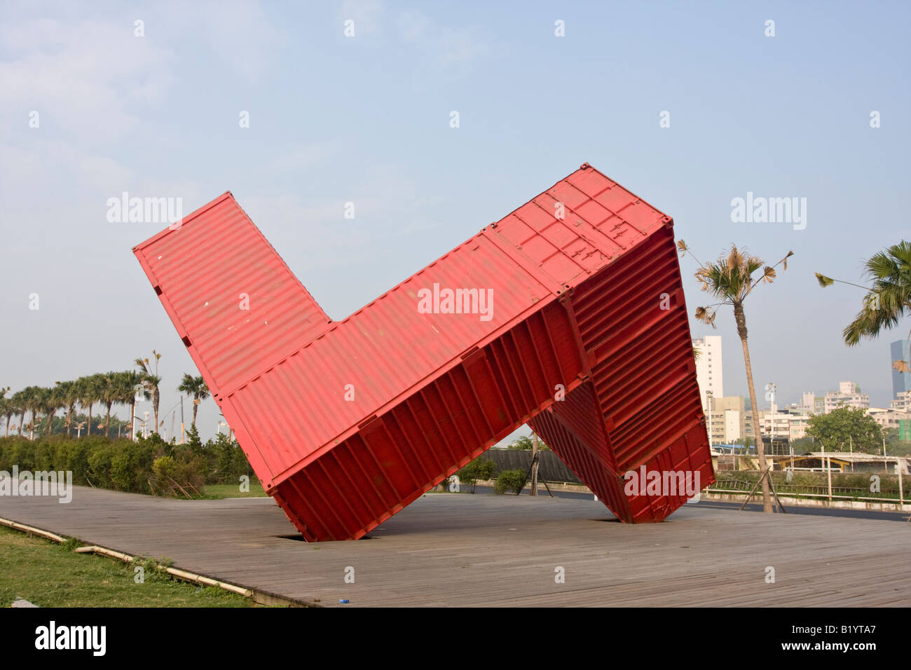 Public Art created from old shipping containers, Kaohsiung, Taiwan, ROC ...