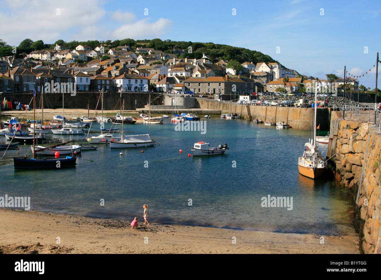 mousehole coastal village harbour boats cornwall england uk gb Stock ...
