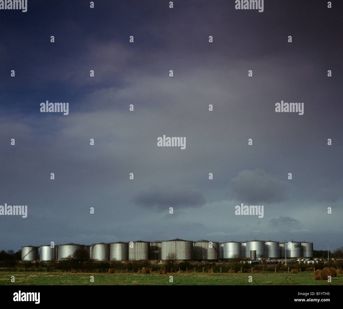 Tallow storage tanks, Merseyside, UK Stock Photo - Alamy