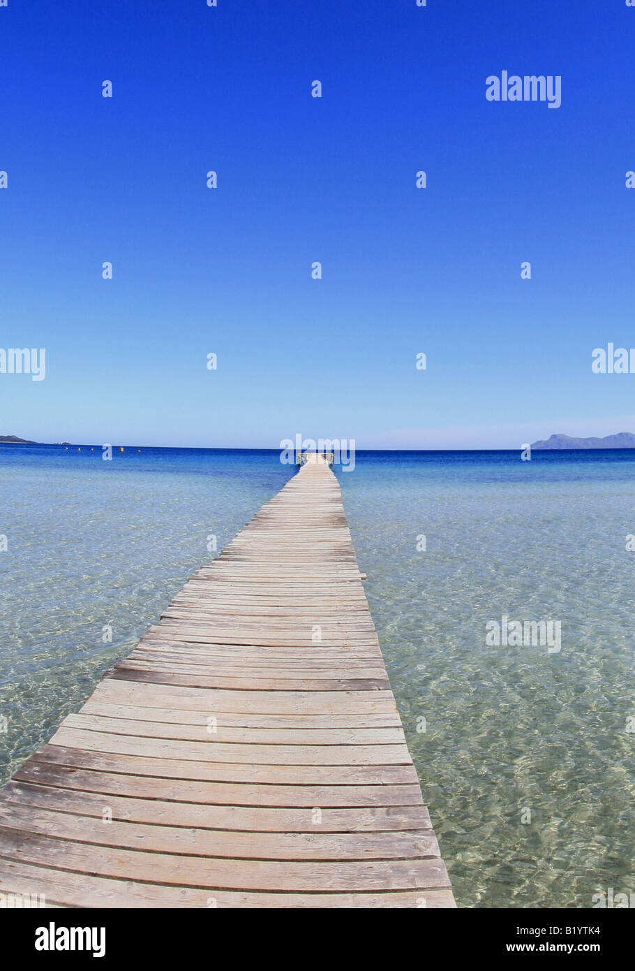 catwalk to the blue sea Spain Majorca Stock Photo - Alamy