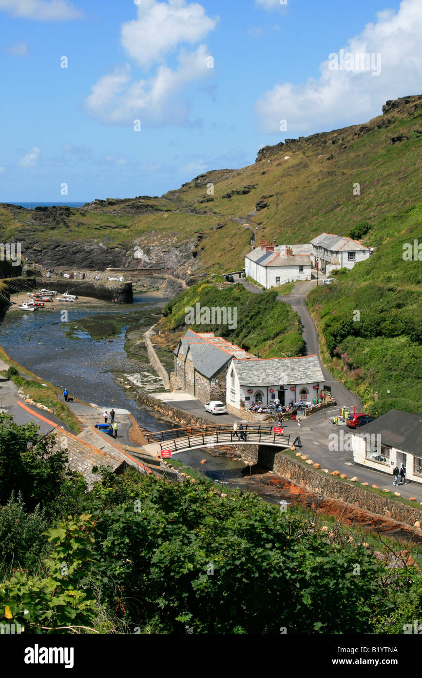 Boscastle village river valency fishing port on the north coast of ...