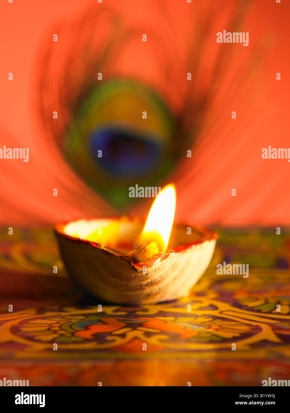 front view of traditional indian oil lamp Stock Photo - Alamy
