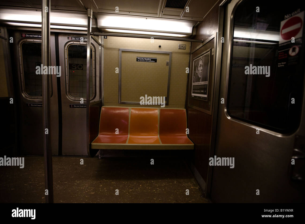 Inside subway train new york hi-res stock photography and images - Alamy