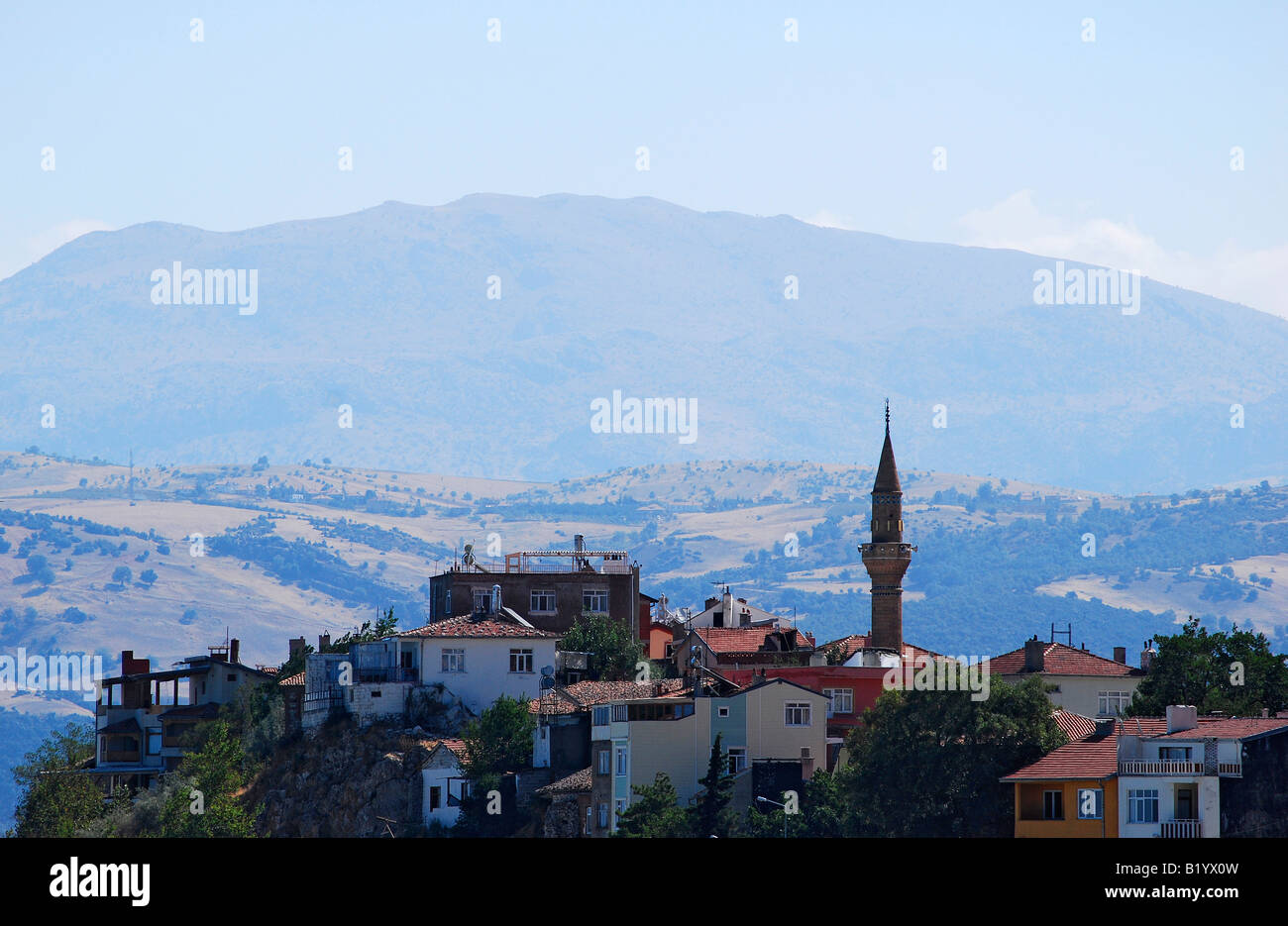 View of the village of Akpinar from the slopes of Mt Davras, abover ...