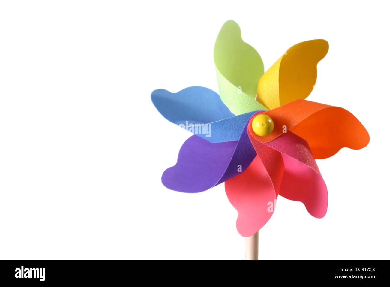 Rainbow Pinwheel Isolated on White Background Stock Photo - Alamy