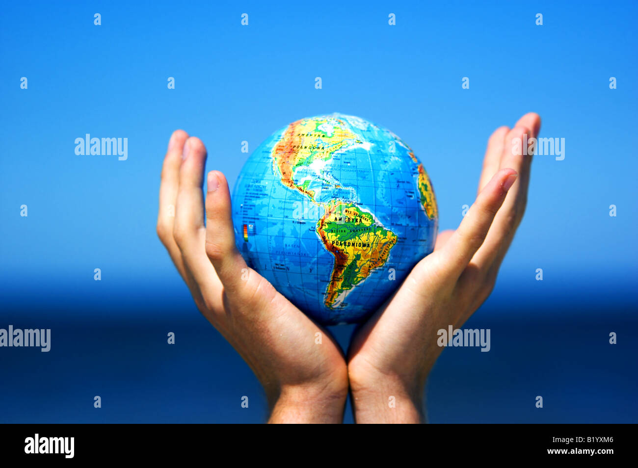 Earth globe in hands protected. Ideal for Earth protection concepts ...