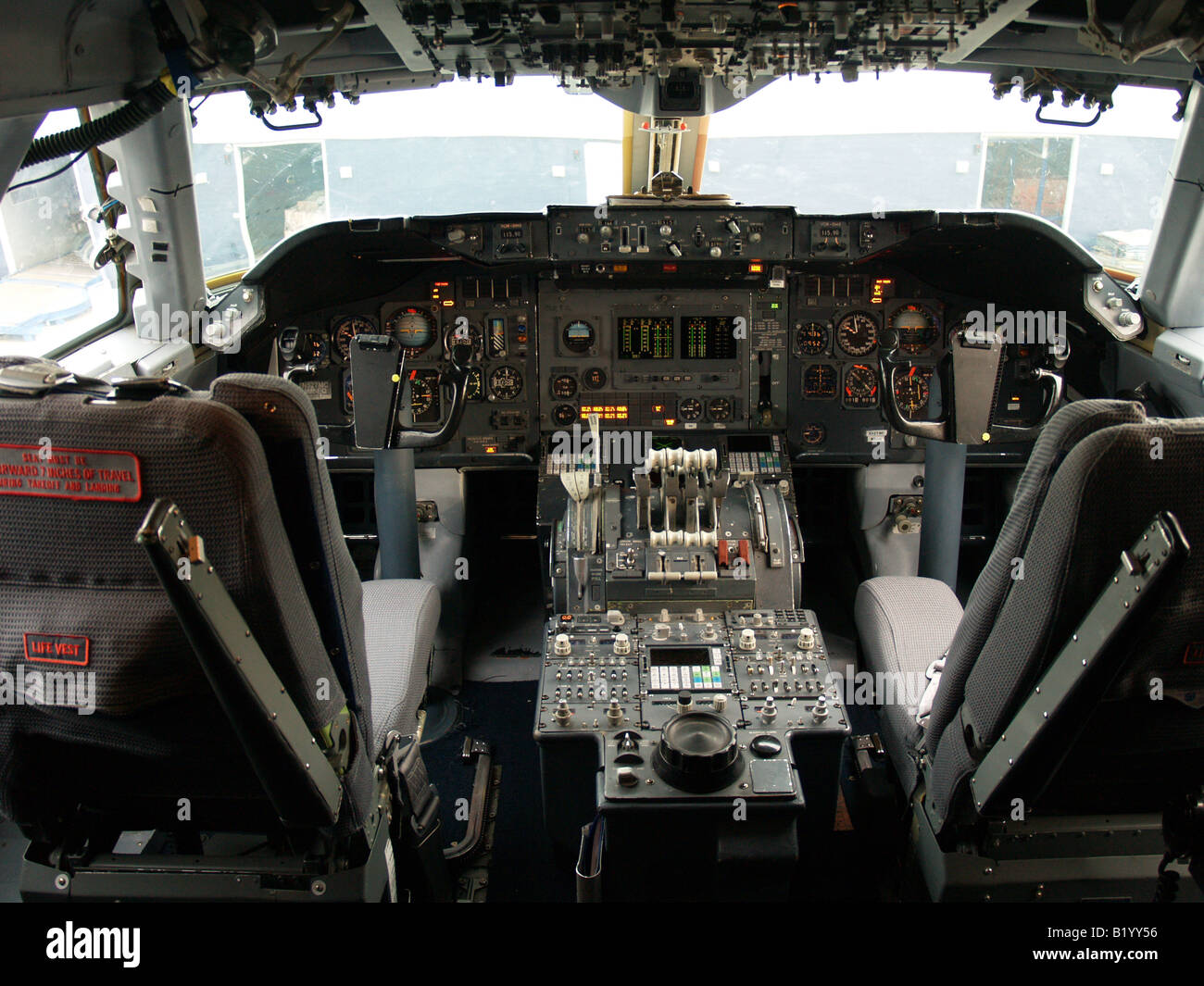 Cockpit of 747 Freighter Aircraft Stock Photo - Alamy
