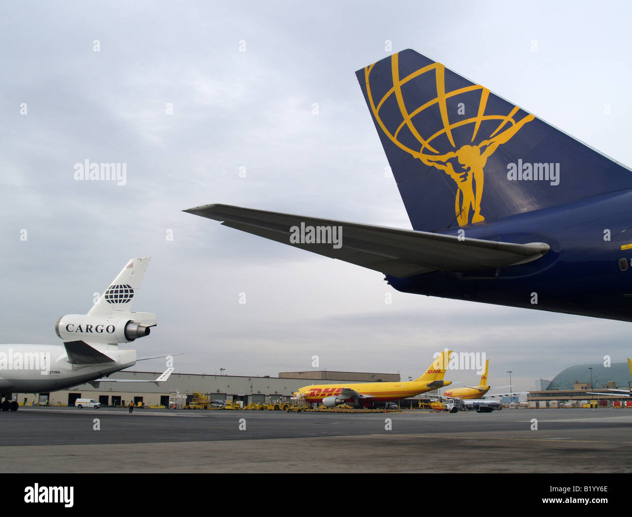 Cargo planes on tarmac at JFK, John F. Kennedy International Airport ...