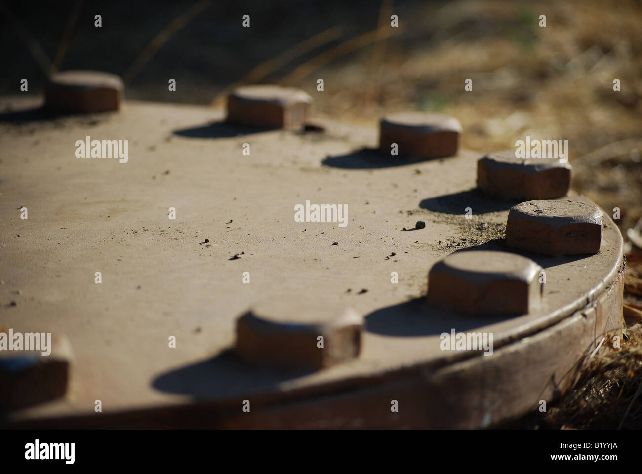 Close -Up of Industrial Pipe Lid Stock Photo - Alamy
