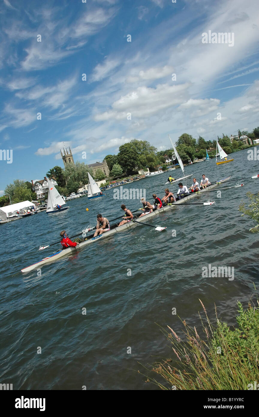 Boat racing, River Thames, Surrey, UK Stock Photo - Alamy