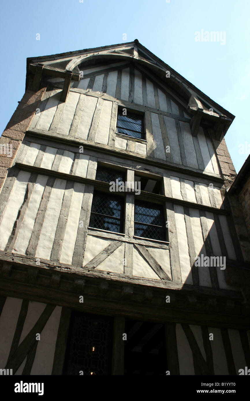 Pretty timber-framed building in Mont Saint-Michel, Normandy, France ...