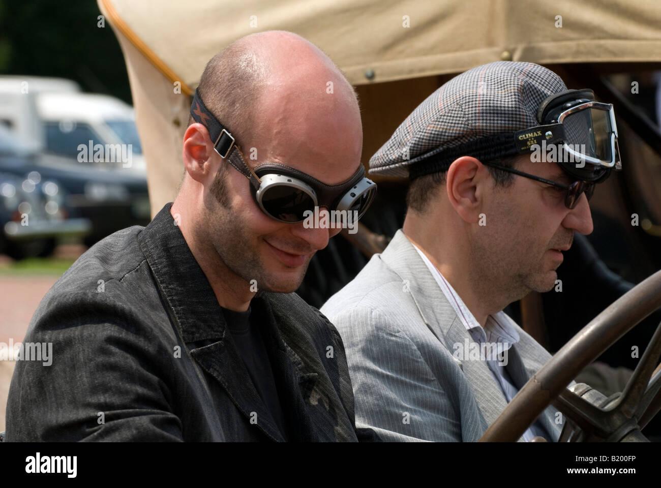 Driver and navigator at vintage car rally, France Stock Photo - Alamy