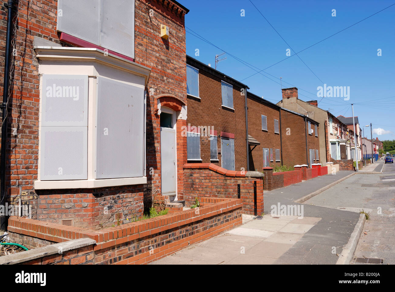 Houses in Keble Street, Bootle, Liverpool boarded up ready to be ...