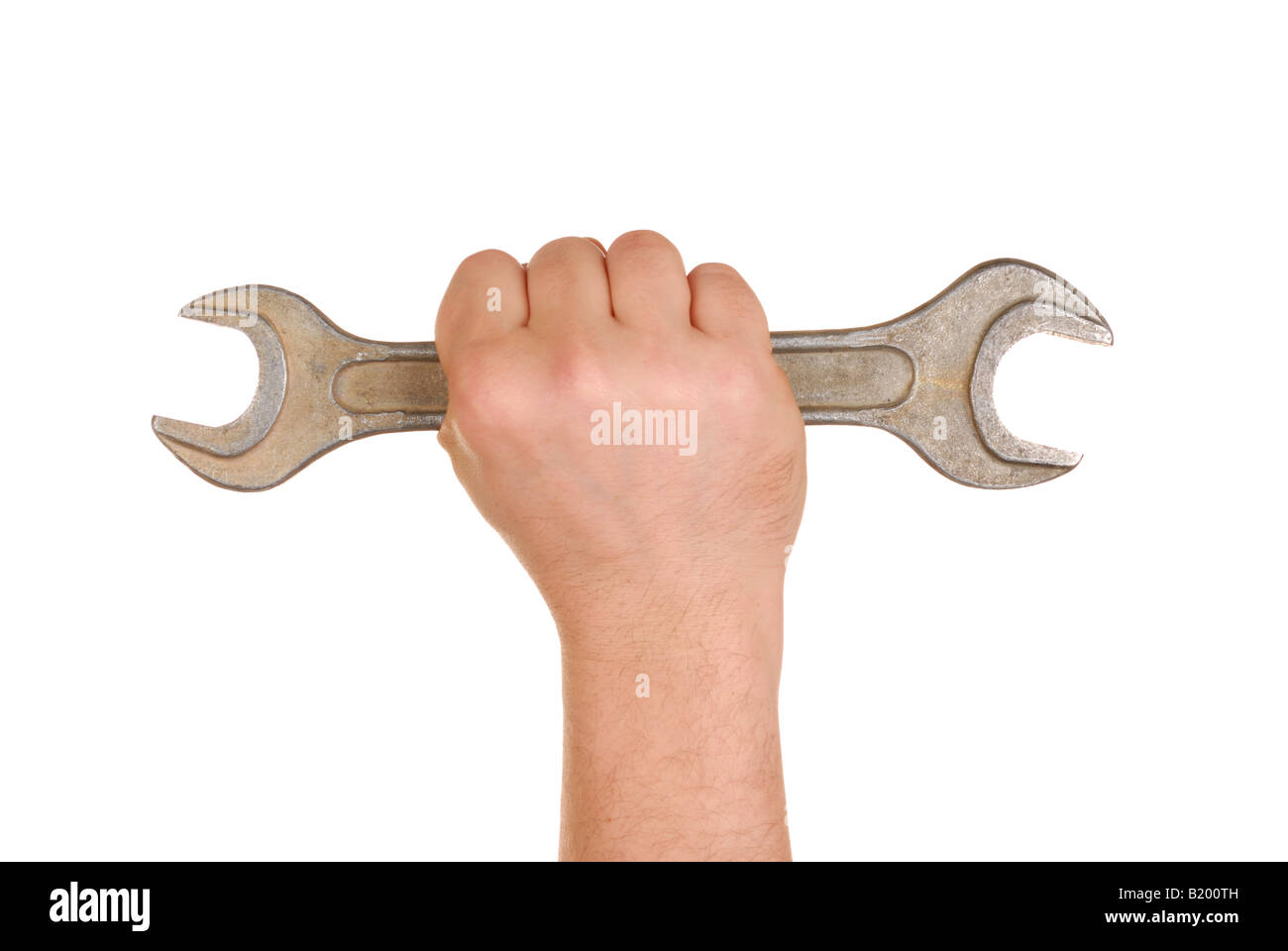 Hand with Spanner Stock Photo - Alamy