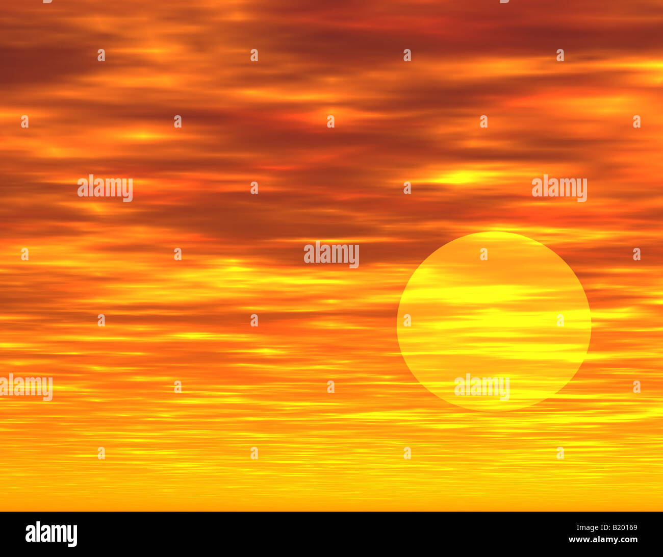 Sunset / sunrise graphic illustration Stock Photo - Alamy