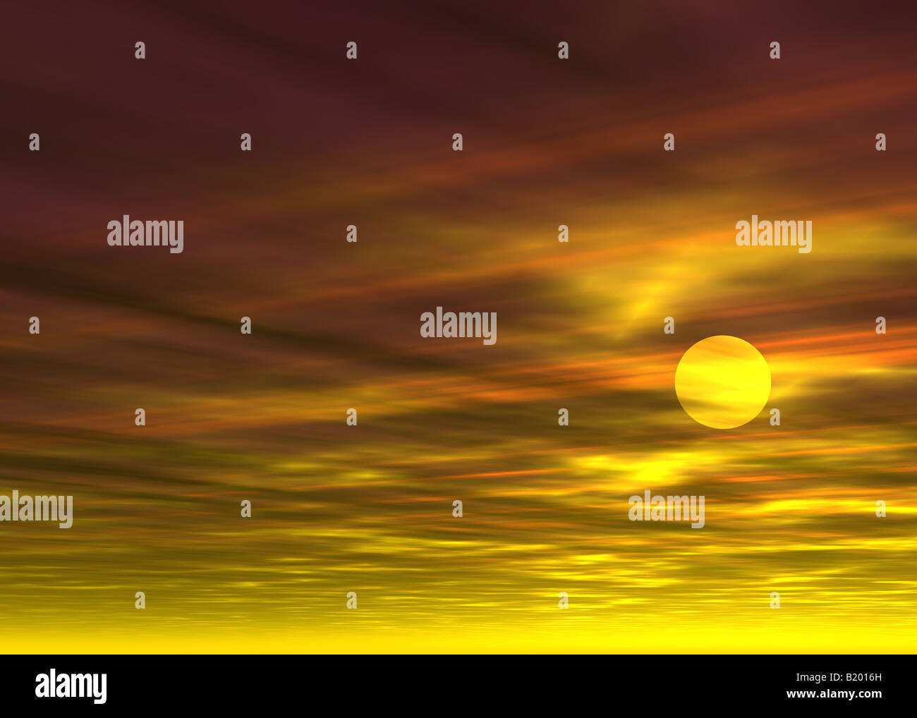 Sunset / sunrise graphic illustration Stock Photo - Alamy