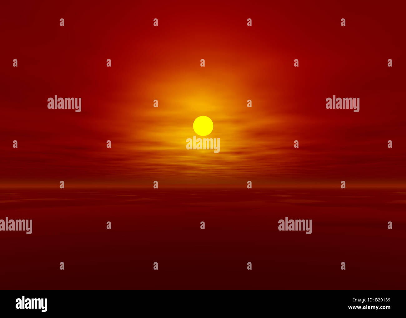 Sunset / sunrise graphic illustration Stock Photo - Alamy