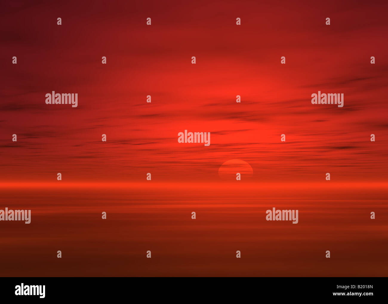 Sunset / sunrise graphic illustration Stock Photo - Alamy