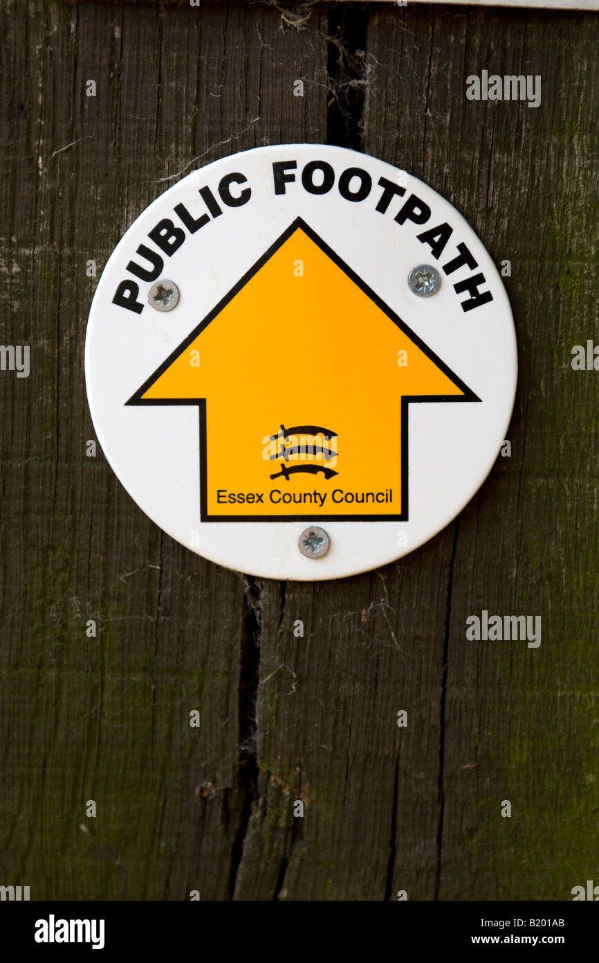 Public Footpath Marker Essex Stock Photo - Alamy