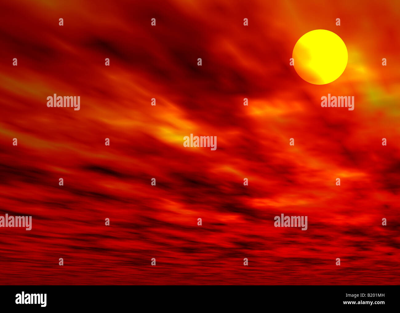 Sunset / sunrise graphic illustration Stock Photo - Alamy