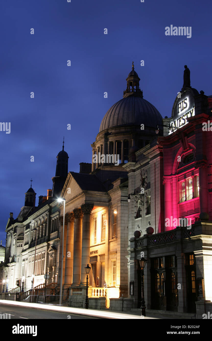City of Aberdeen, Scotland. Evening view of Rosemount Viaduct with His ...