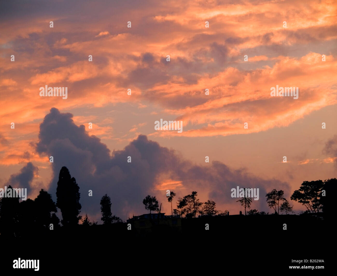 dramatic sunset in the Himalayas of Sikkim India Stock Photo - Alamy