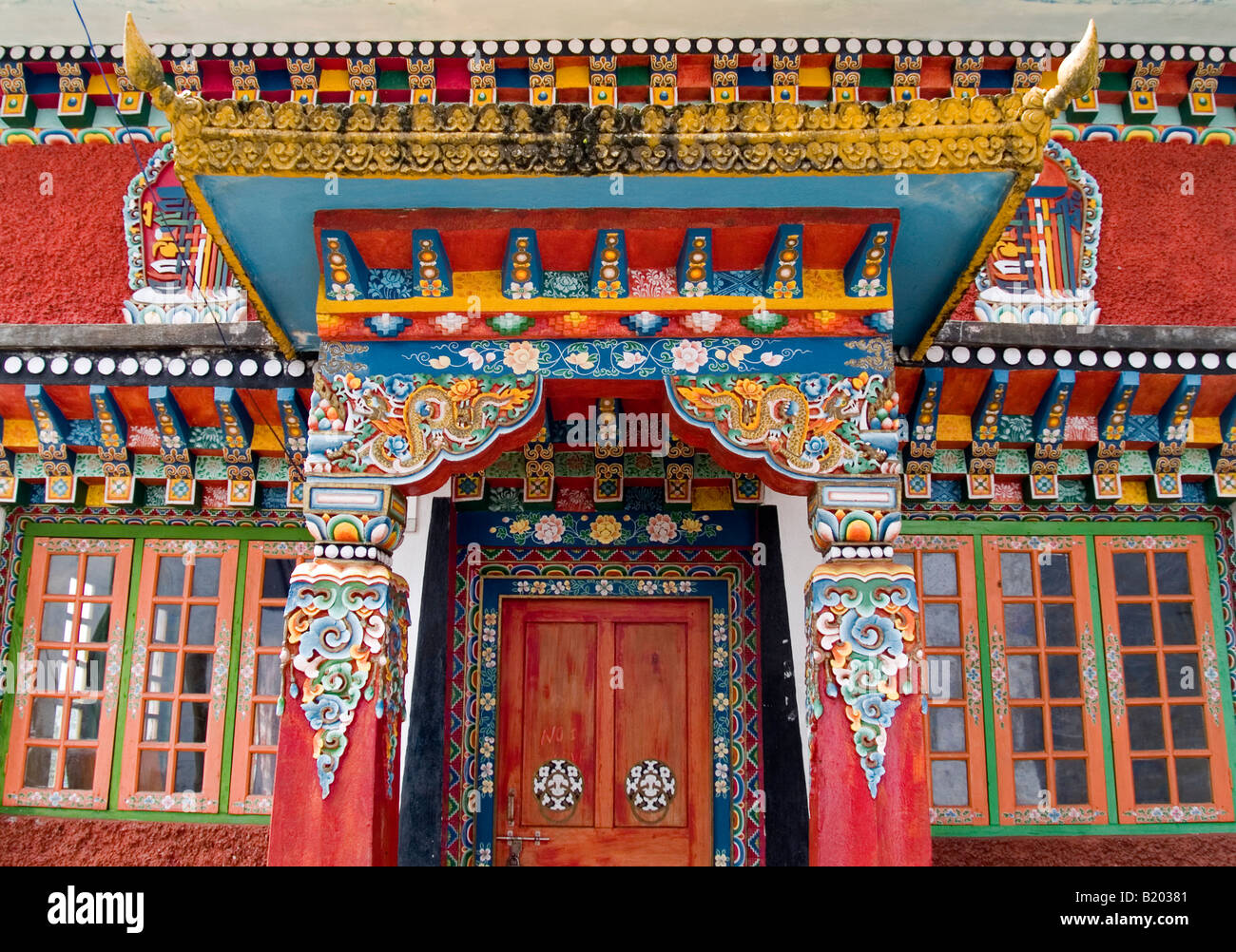 outrageously colorful architecture at Pemayangtse Tibetan Buddhist ...