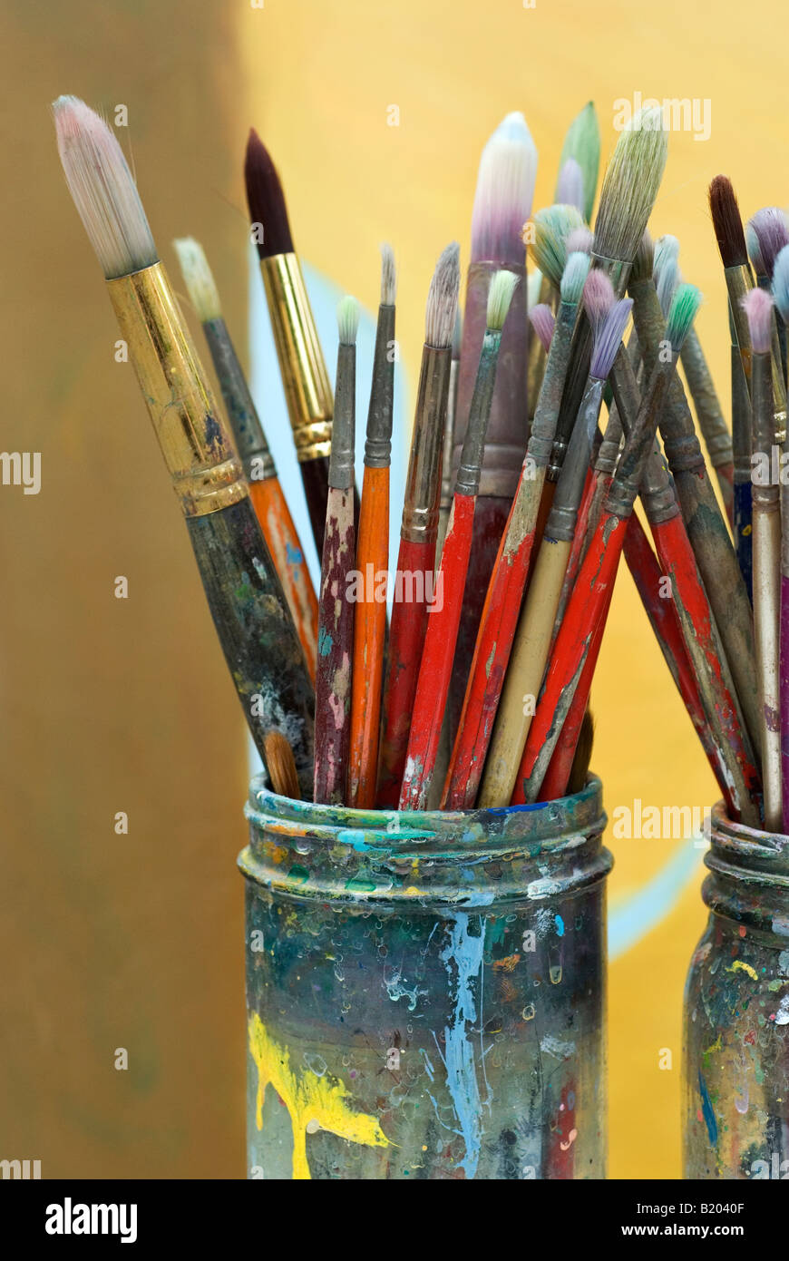 Artist's paint brushes Stock Photo - Alamy