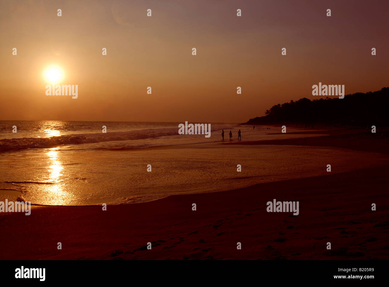 Sunset at Kovalam beach,Kerala,India Stock Photo - Alamy