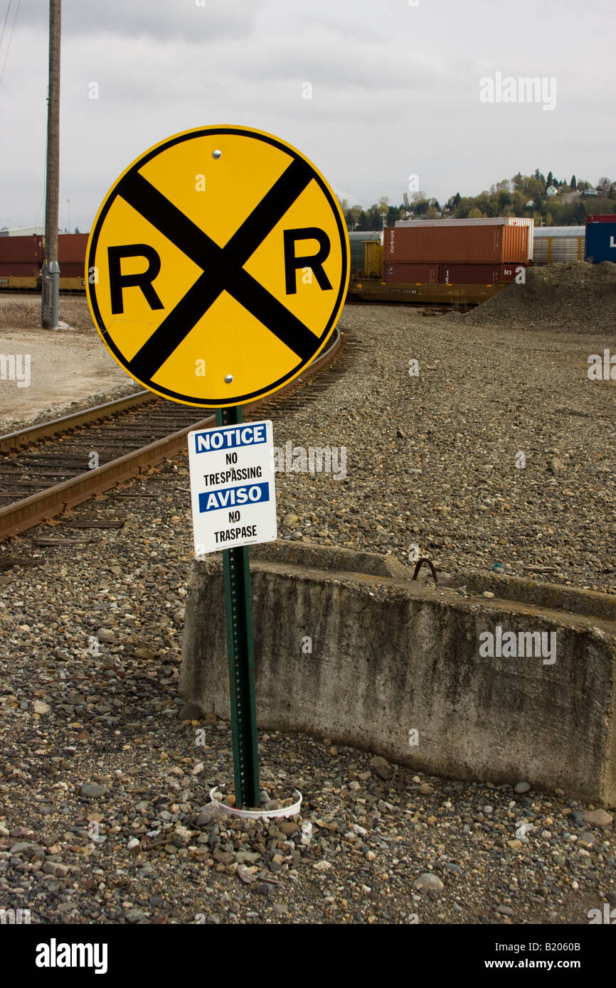 Railroad track sign hi-res stock photography and images - Alamy