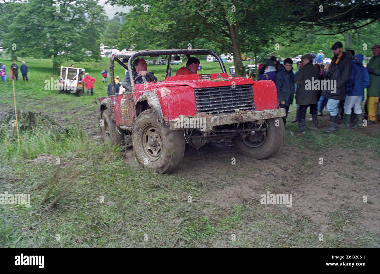 Red Land Rover based off-road racer competing at the1993 A.R.C ...
